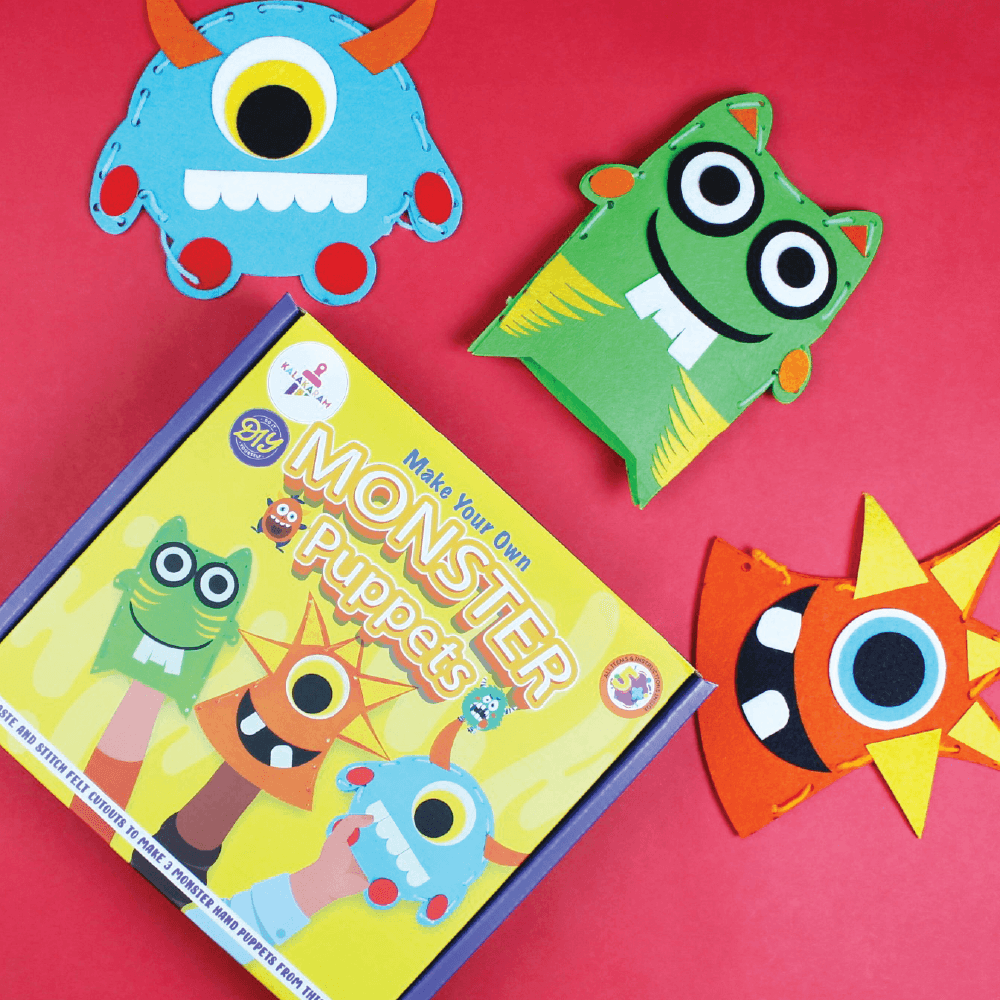 Kalakaram Monster Puppets Kit | DIY Felt Craft Set — Mango