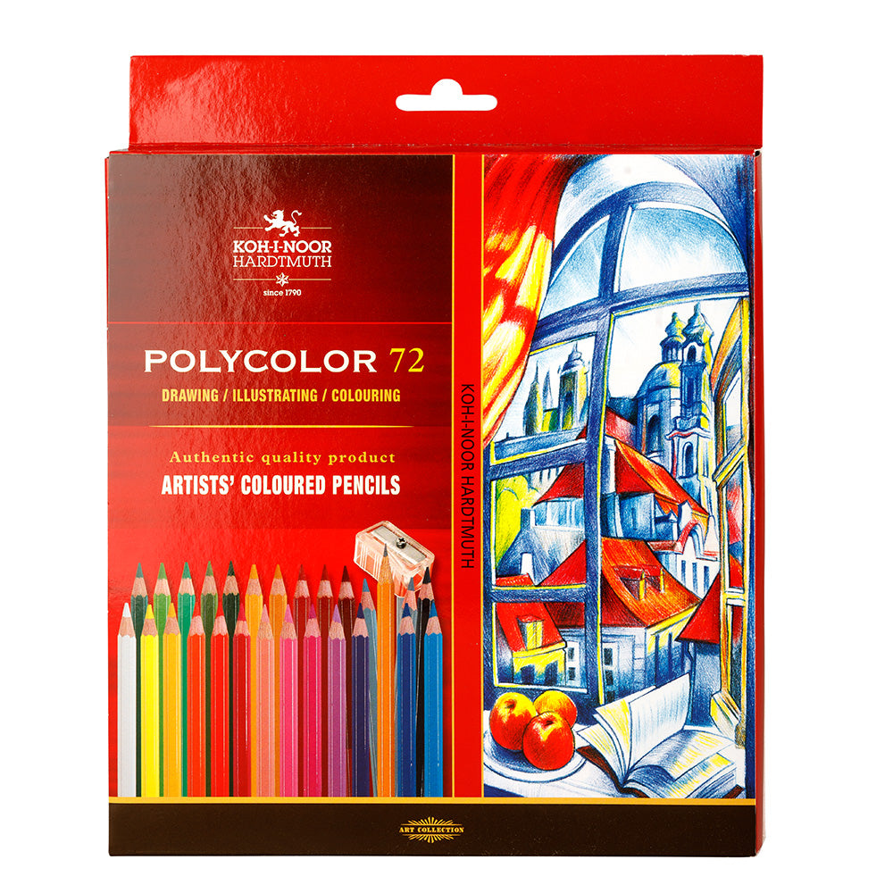 KOH-I-NOOR POLYCOLOR ARTIST'S COLOURED PENCILS - ASSORTED - SET OF 72 ...