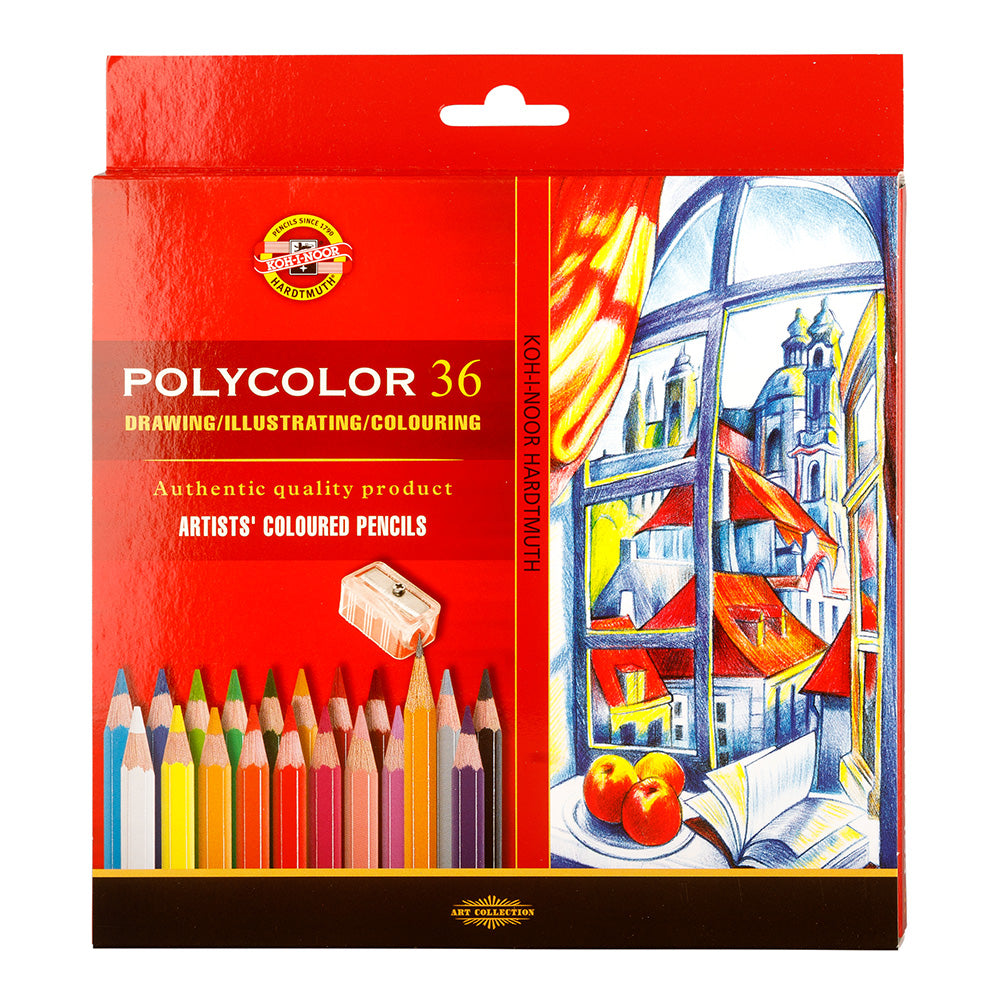 KOH-I-NOOR POLYCOLOR ARTIST'S COLOURED PENCILS - ASSORTED - SET OF 36 ...
