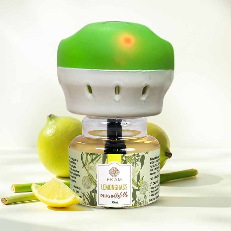 Ekam Lemongrass Scented Plug-In Air Freshener Kit — Mango