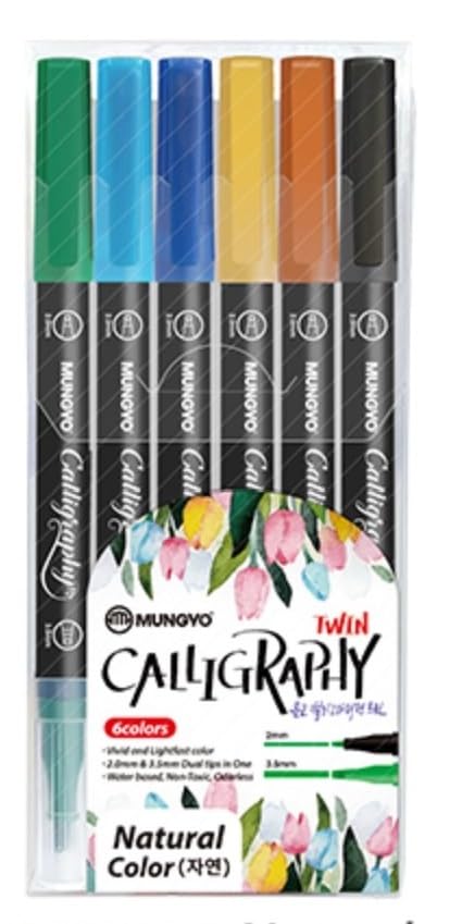 Mungyo Calligraphy Twin Chisel tip Markers (Set of 12) — Mango