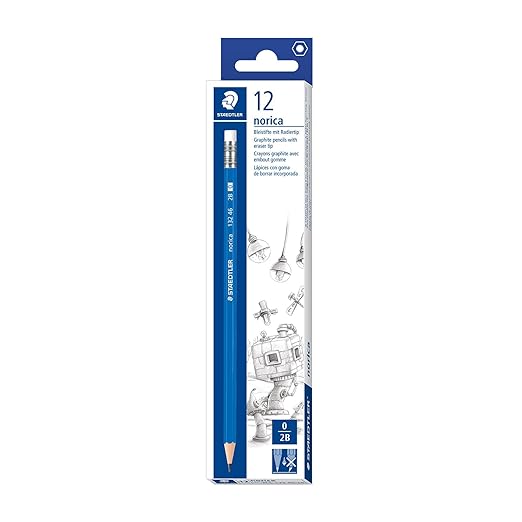 Staedtler Norica 132 46 2HB Rubber Tip Graphite Pencils Pack of 12 — Mango