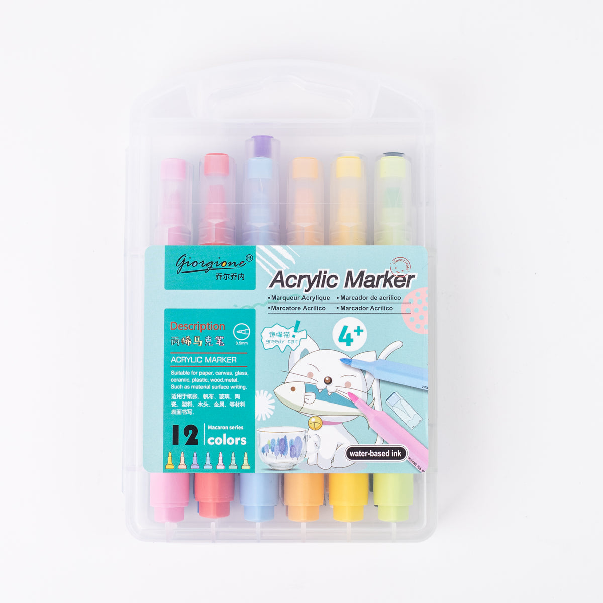 Giorgione Acrylic Marker Set – 12 Macaron Series Colors — Mango