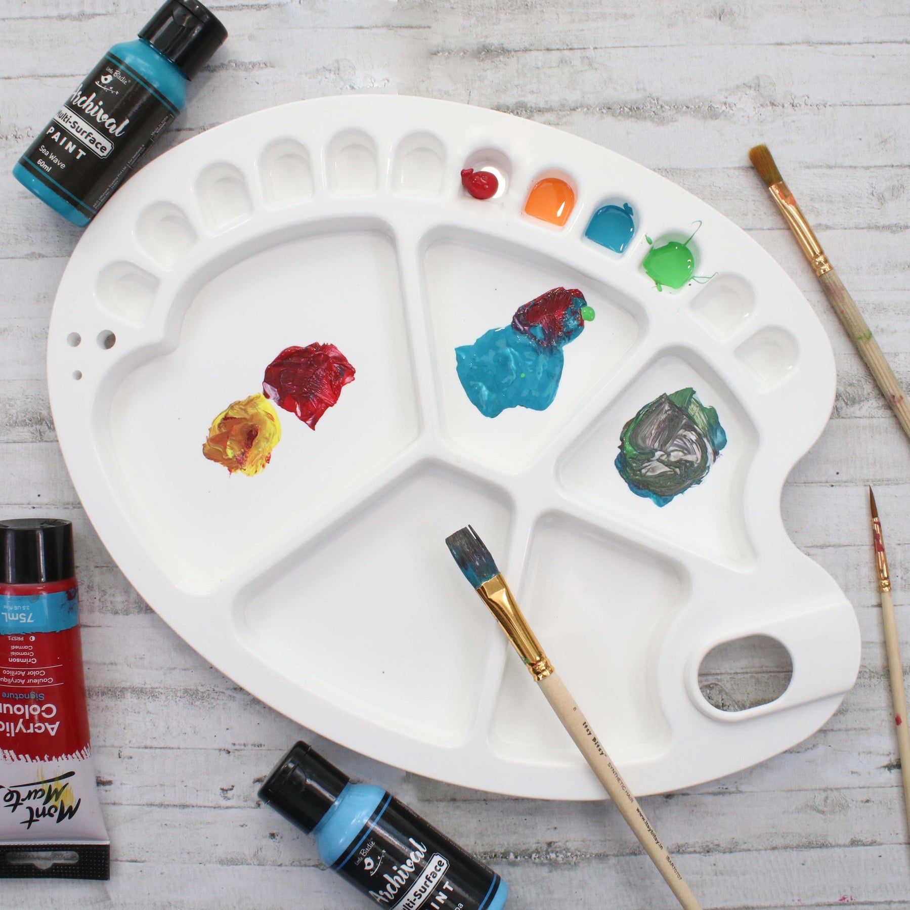 Artists Plastic Color Palette Tray (F0046L) - White — Mango