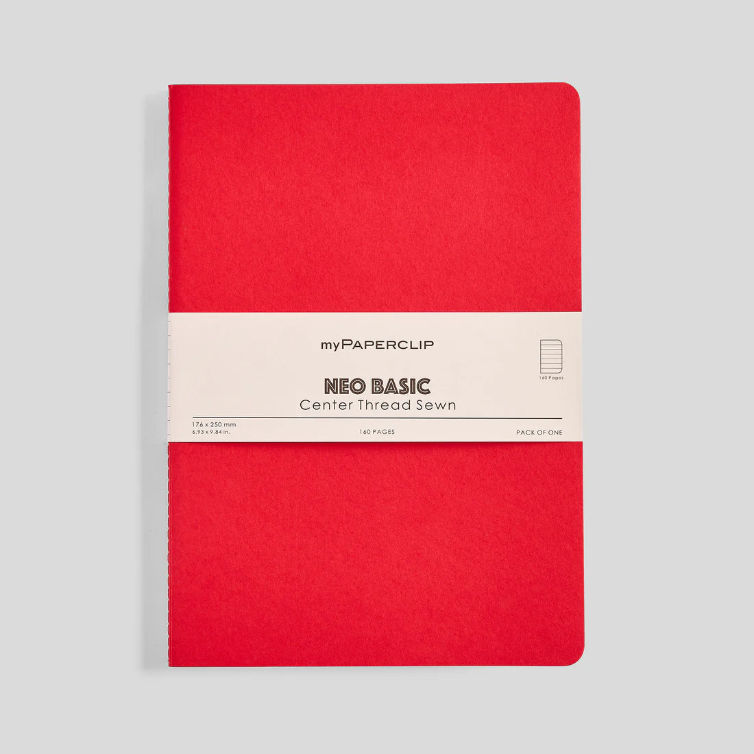 MYPAPERCLIP Centre Thread Sewn Notebook – B5 | 160 Ruled Pages | Red C ...