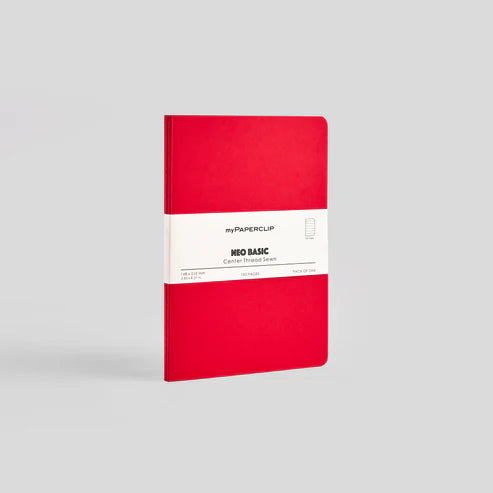 MYPAPERCLIP Notebook – A5 | 192 Ruled Pages | Red Cover | 80 GSM — Mango