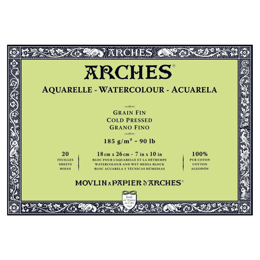 Arches Aquarelle Watercolour Paper Pad – 18 x 26 cm — Mango