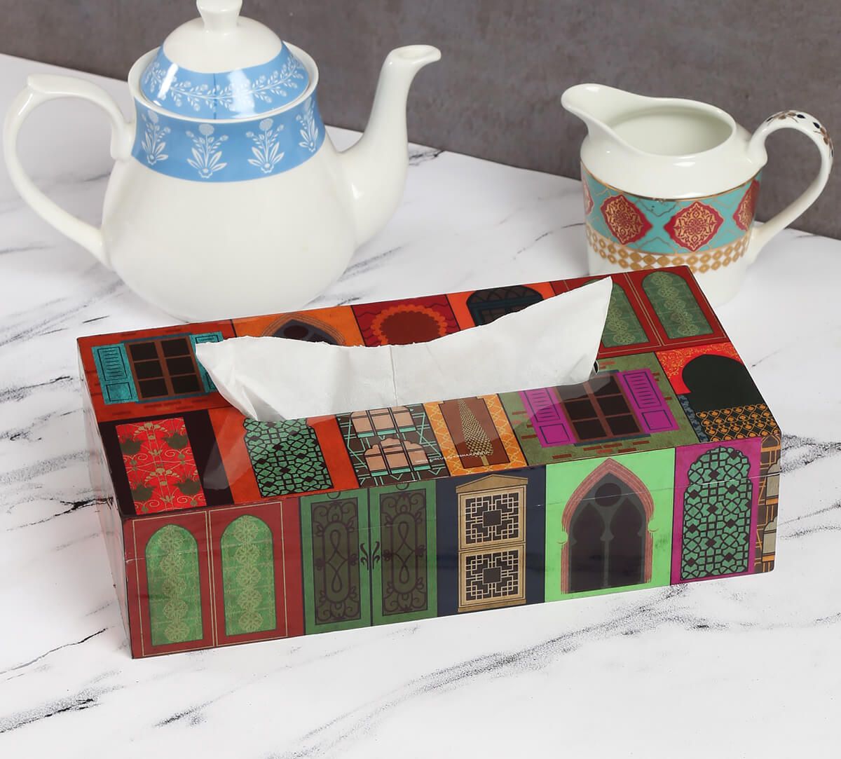 INDIA CIRCUS - Tissue Box Holder | Mughal Doors Reiteration — Mango