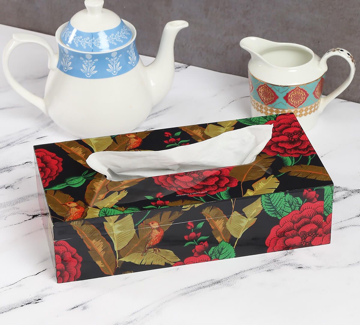 INDIA CIRCUS - Tissue Box Holder | Violet Bayrose Romance — Mango