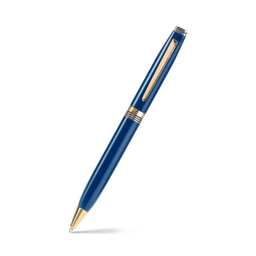 Lapis Bard Contemporary Ballpoint Pen Blue with Gold Trims — Mango